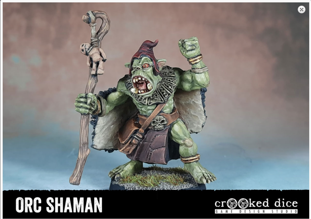 Crooked Dice – 7TV Fantasy – Orc Shaman – Resin Miniature – The Pit ...
